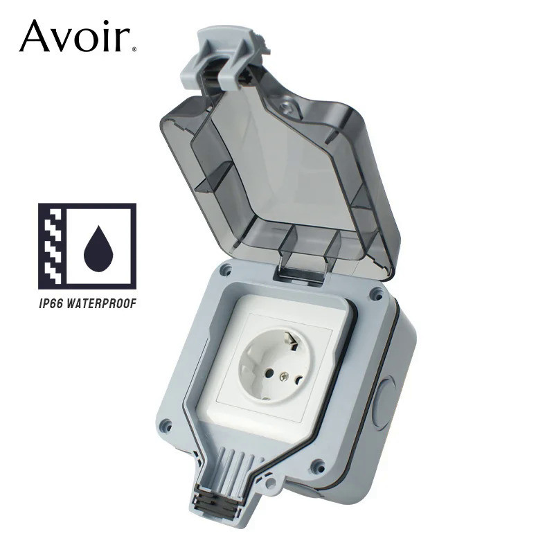 Avoir IP66 Outdoor Weatherproof Socket European Standard With Usb ...