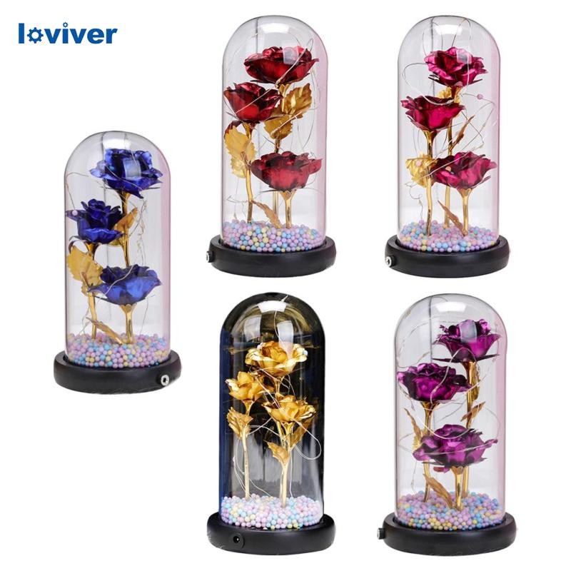 [Loviver] Light Up Rose in ,Enchanted Rose พร้อมโคมไฟ LED,ดอกไม้ ...