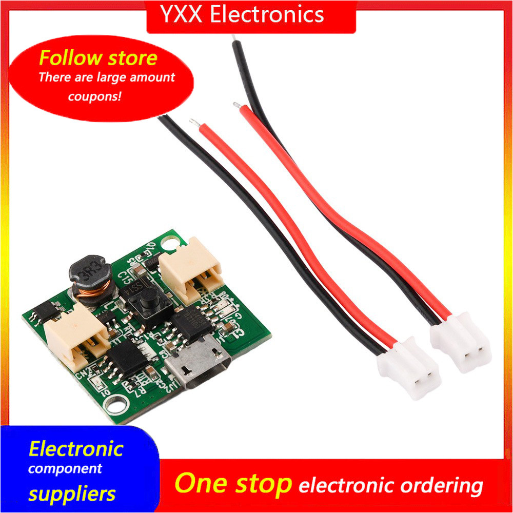 Usb Mini Fan Circuit Board 3.7V แบตเตอรี่ชาร์จโมดูล DC UPS ปรับ Boost ...