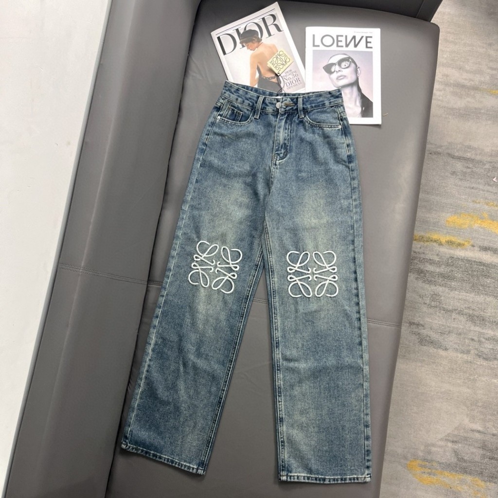 LEW กางเกงยีนส์แฟชั่นปักฉลากใหม่ | Shopee Thailand