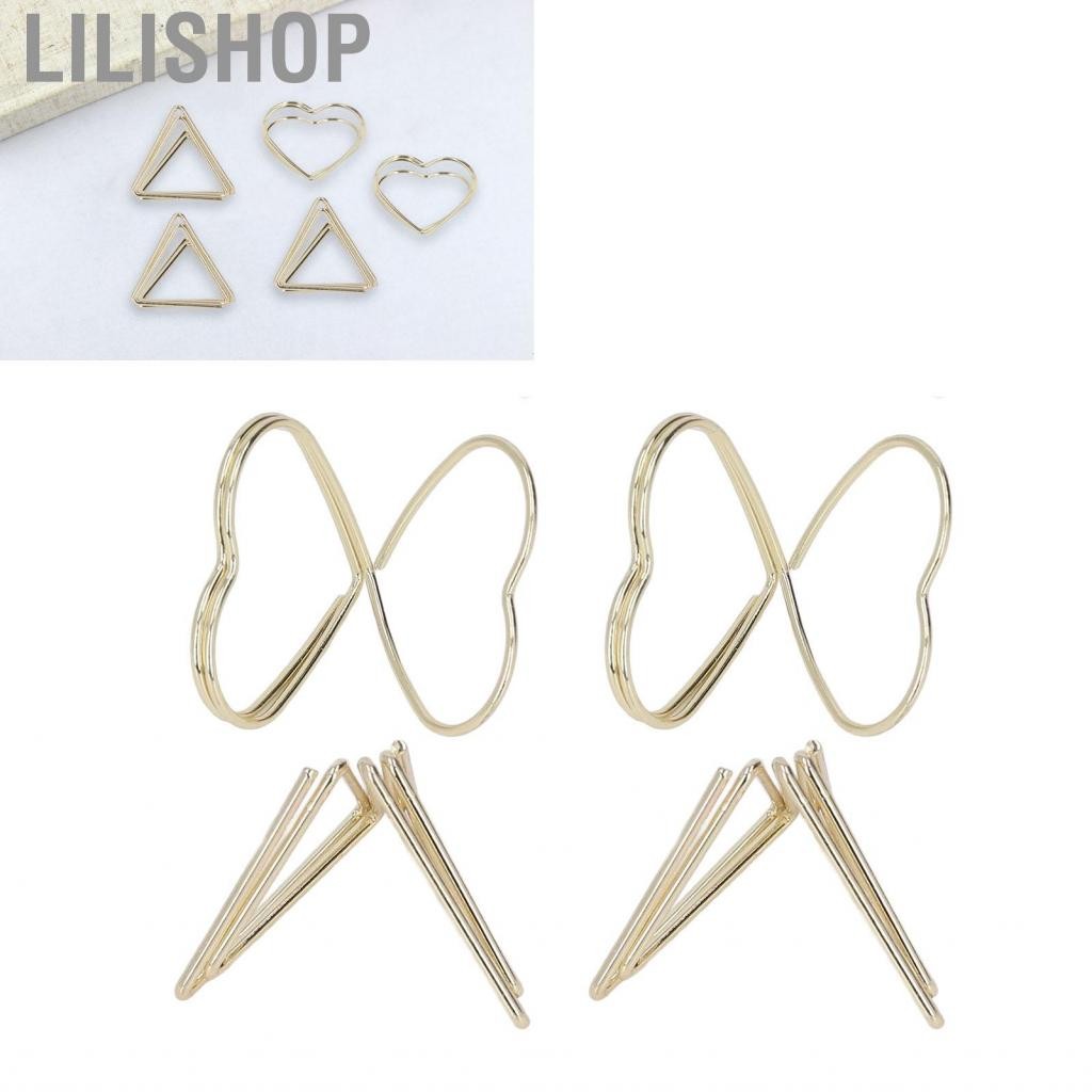 Lilishop 100ชิ้นคลิปหนีบกระดาษรูปหัวใจสีทองสองชั้นสามมิติฉบับที่ | Shopee Thailand