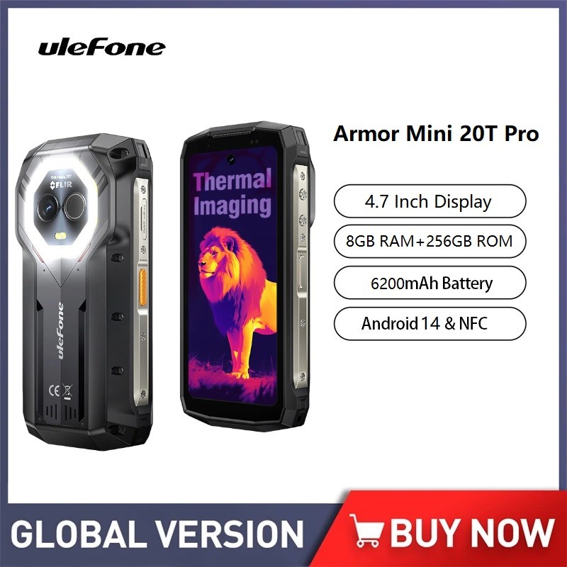 Ulefone Armor Mini 20T Pro 5G 4.7"จอแสดงผลโทรศัพท์ที่ทนทานไฟLED Android ...