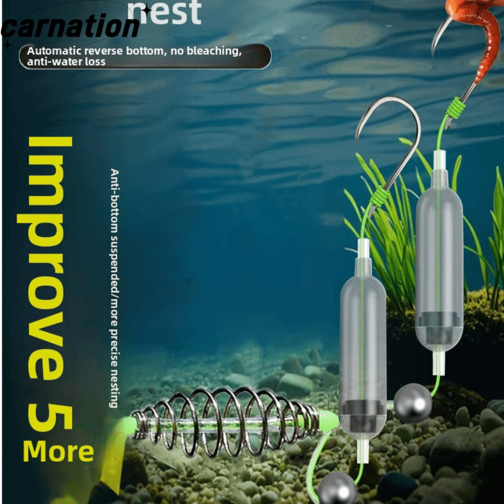 CARNATION ตกปลาผม Rigs Hook,พร้อมเหยื่อกรง Double Hook ปลาคาร์พตะขอตก ...