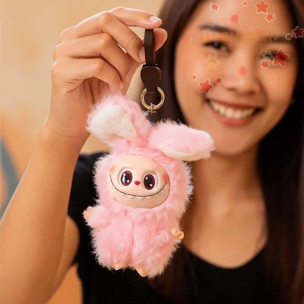 MALCOLM Plush Labubu พวงกุญแจ, เครื่องประดับโลหะผสม Bunny Labubu ตุ๊กตา, กระเป๋าน่ารัก Charm PP ...