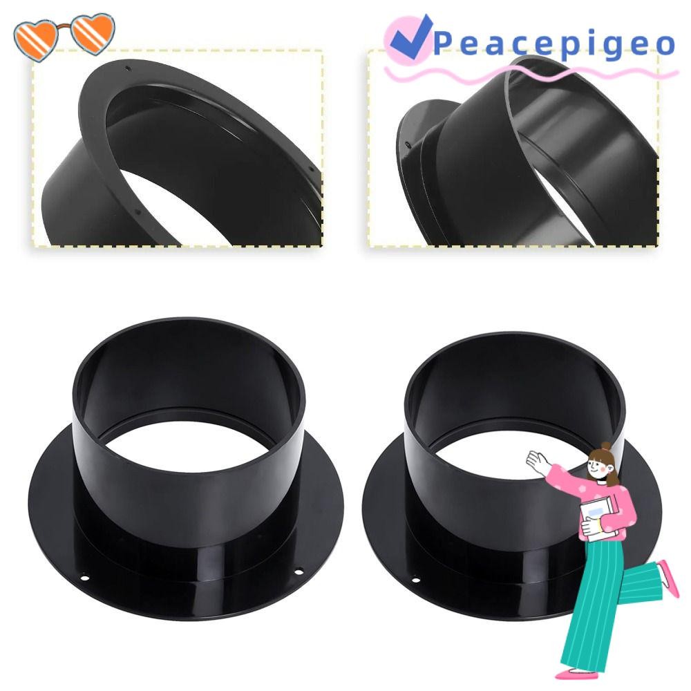 ข้อต่อท่อระบายอากาศ PEACEPIGEO, ขั้วต่อหน้าแปลนผนังกลมสีดํา, การเชื่อมต่อพัดลม อะแดปเตอร์ท่อ ...