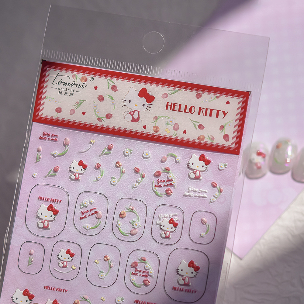 [Meow.sensei] Sanrio & TOMONI ร่วมมือกันสติกเกอร์เล็บเด็กนูนของแท้แบรนด์ร่วม MN Series 012kitty ...