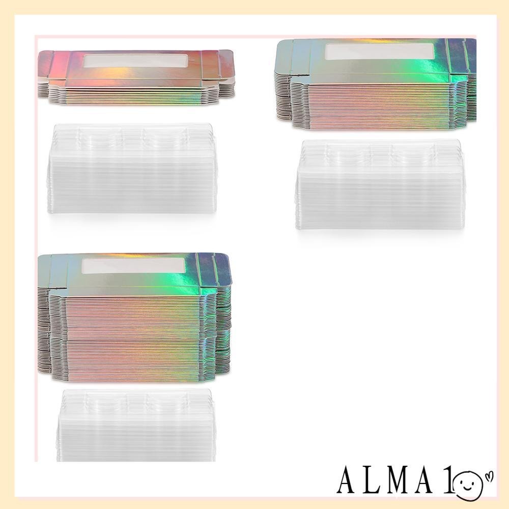 Alma 10/30/50 ชิ้นขนตาปลอมแพคเกจแฟชั่นกระดาษพลาสติกจํานวนมากขนตากล่อง ...