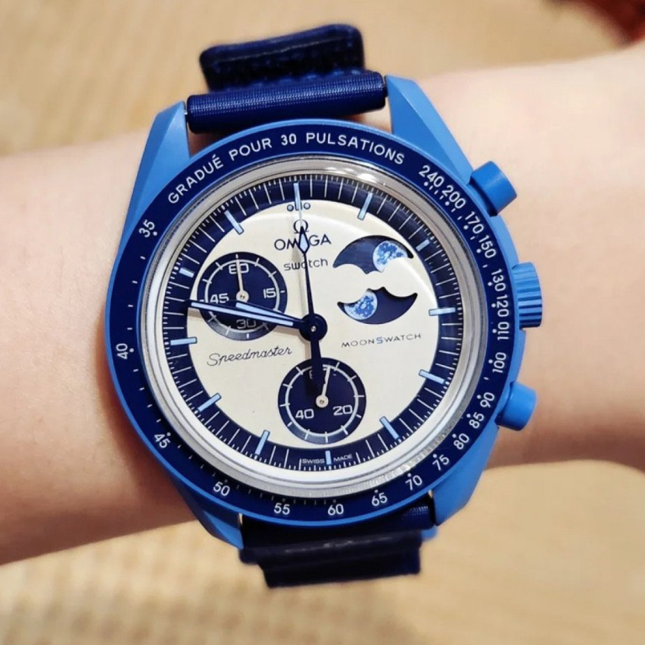 Super Blue Moon Watch Man นาฬิกาสปอร์ตพร้อมกล่อง 42 มม.ควอตซ์หรูหรากีฬา ...