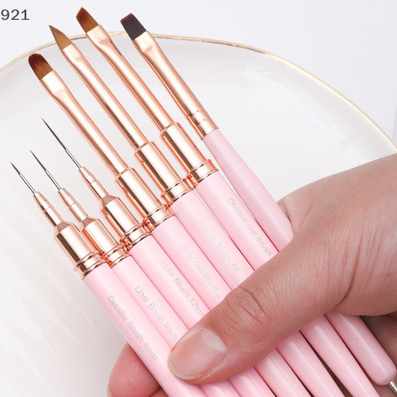 Uyueyanbbb 7Pcs/set Nail Art ปากกาสีชมพู Extremely Fine Nail ...