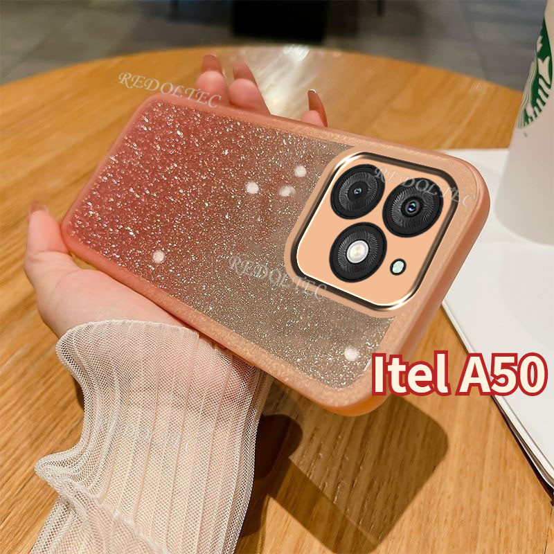 เคส Itel A50 2024 Luxury Glitter ปลอก ItelA50 Itel A 50 Gradient Bling ...
