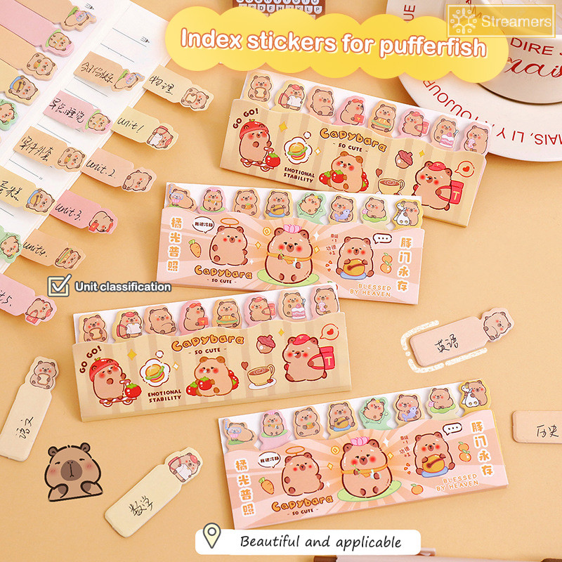 {Streamers} 120 ชิ้น Capybara Sticky Index Tab Kapibala Panda Memoranda ...