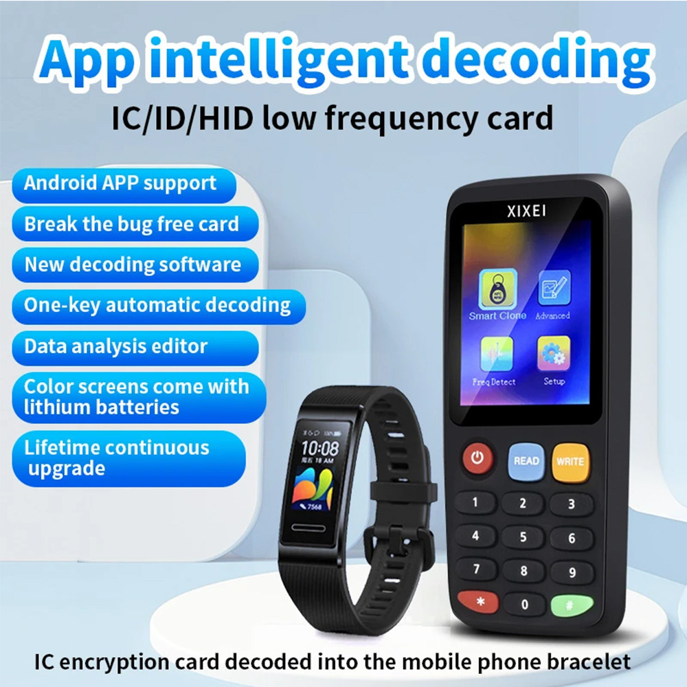X7 RFID Smart Chip Reader IC ID Token Clone Copier 125Khz Badge Writer ...