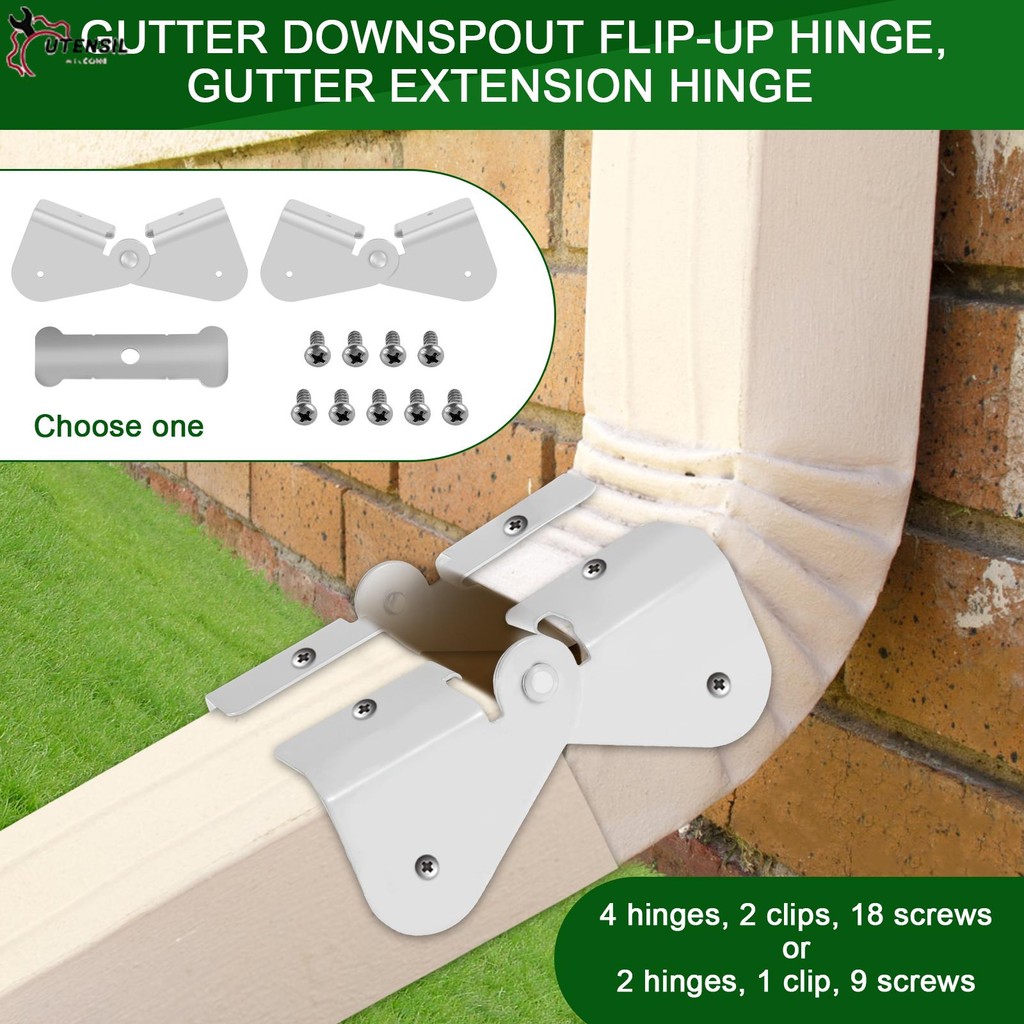 4/2 ชิ้น Gutter Extension บานพับทนทาน Downspout Extension Flip-Up ...