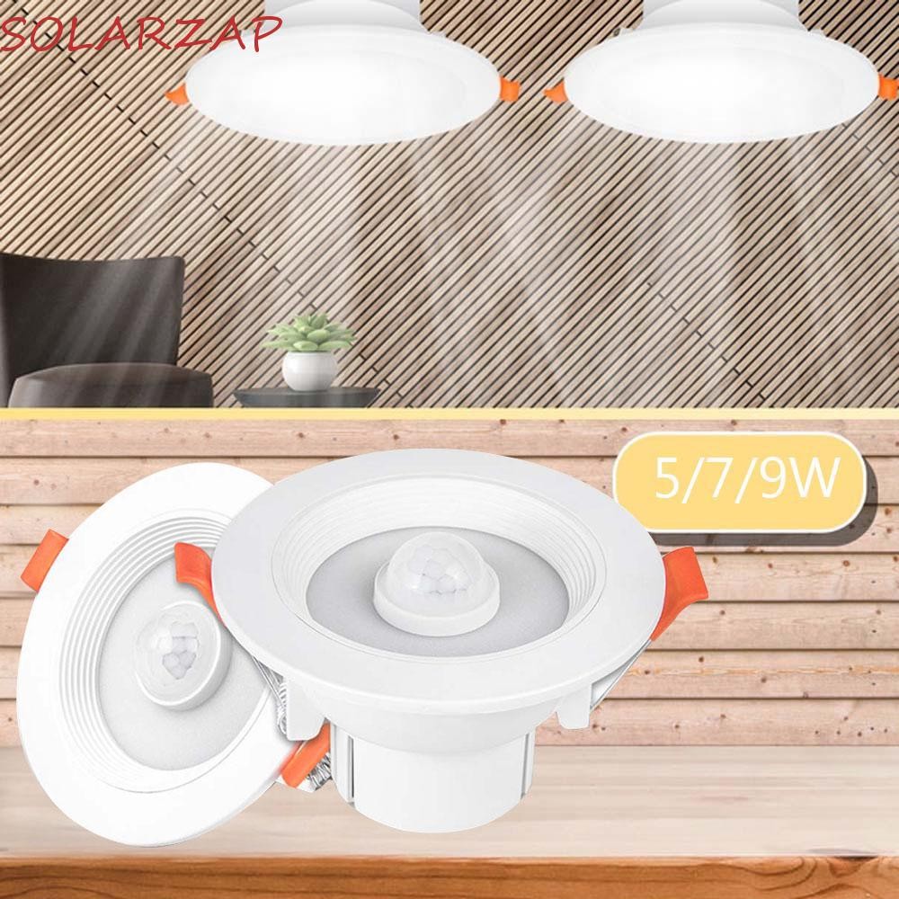 Solarzap LED ดาวน์ไลท์ 220V 5W 9W ไฟในร่ม PIR Sensor Motion โคมไฟเพดาน ...
