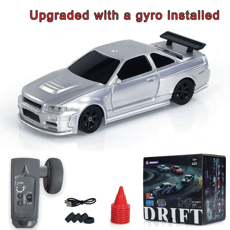 1/43 Scale RTR RC Drift Race Car Gyro 4WD Ready to Go Mini Car Toy High ...
