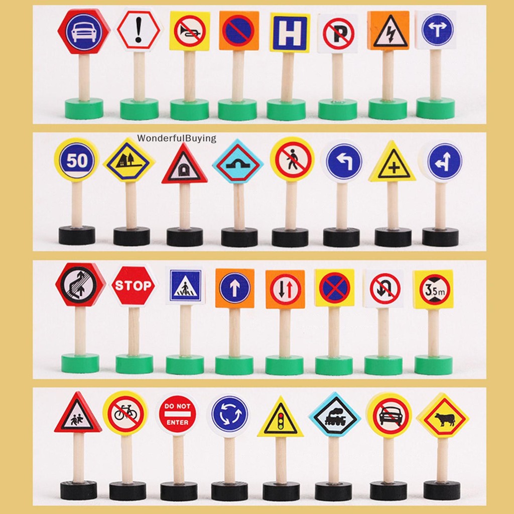 WBTH ไม้เด็กเมืองการจราจรถนนป้ายสัญลักษณ์ความปลอดภัยการรับรู้ฉากอาคาร ...