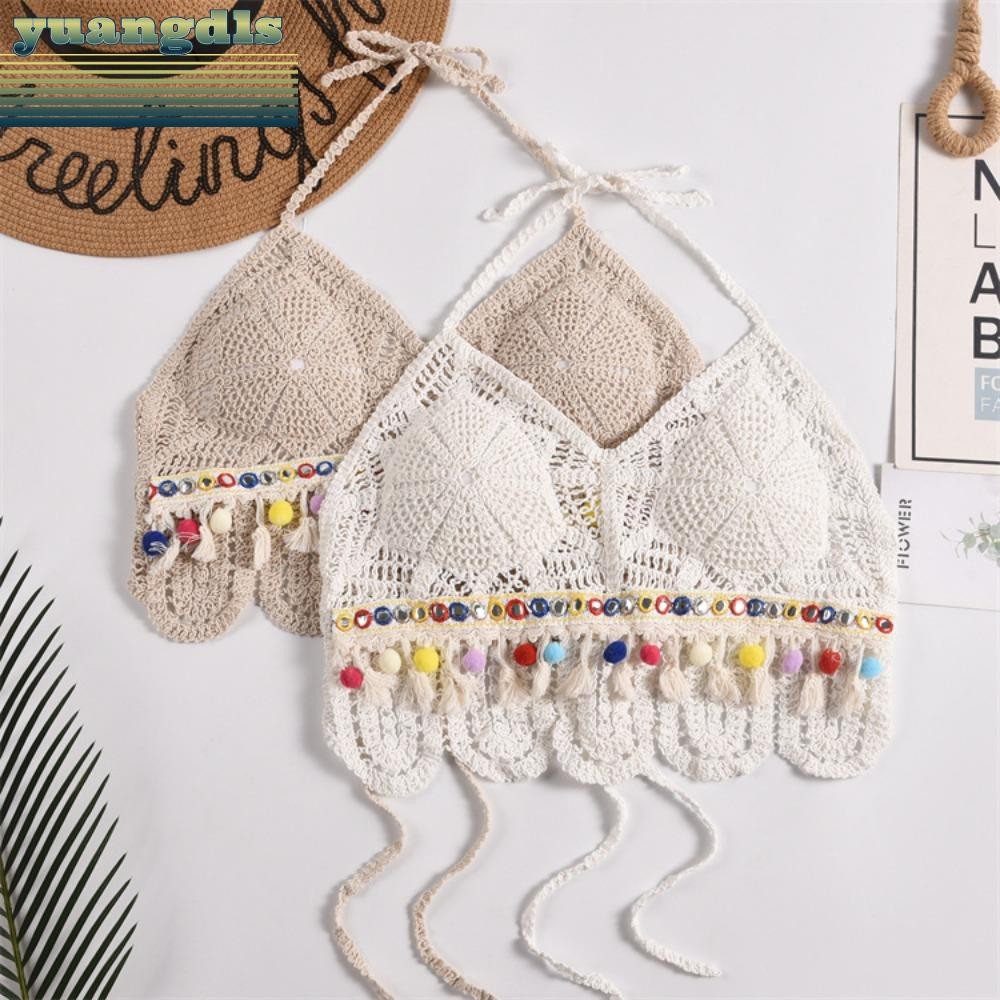 พู่ Tank Tops ถักแบบตัดเปิดหลัง สวมได้หลายโอกาส เหมาะสำหรับชุดว่ายน้ำ ...