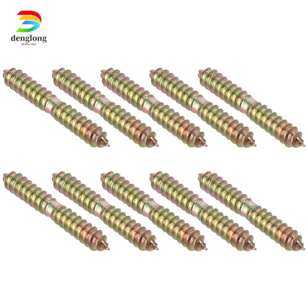 DENGLONG 10 ชิ้นสลักเกลียวแขวน, เหล็กสกรูแหลมคู่, สกรูเดือยแตะตัวเองไม้ | Shopee Thailand