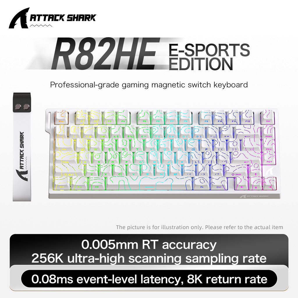 ATTACK SHARK R82 HE 75% 8000Hz Rapid Trigger คีย์บอร์ดแบบมีสาย RGB แสง ...