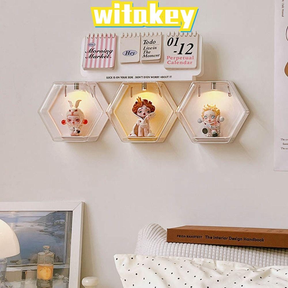 ตู้โชว์ WITAKEY, กล่องเก็บตุ๊กตาหกเหลี่ยมแขวนผนัง, ตู้ติดผนังกล่องใสความจุขนาดใหญ่กันน้ําคุณภาพ ...