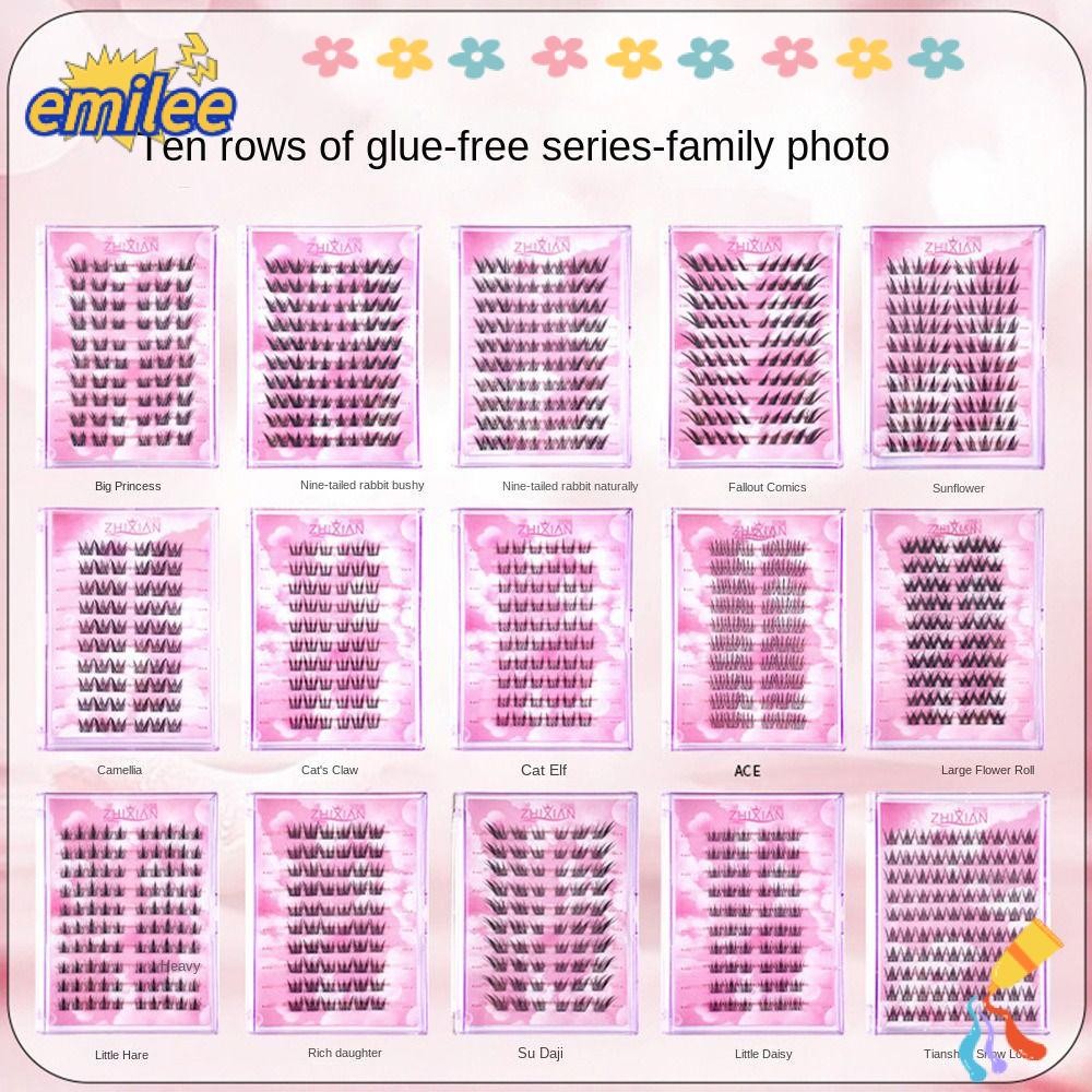 EMILEE Manga Lashes, Jelly แถบกาวกาวฟรี Segmented ขนตาปลอม,ที่สวยงาม ...