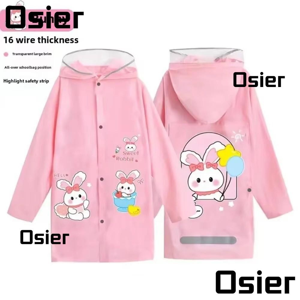 OSIER เสื้อกันฝนเด็ก, มีแถบสะท้อนแสง Capybara Girls Rain Poncho Jacket ...