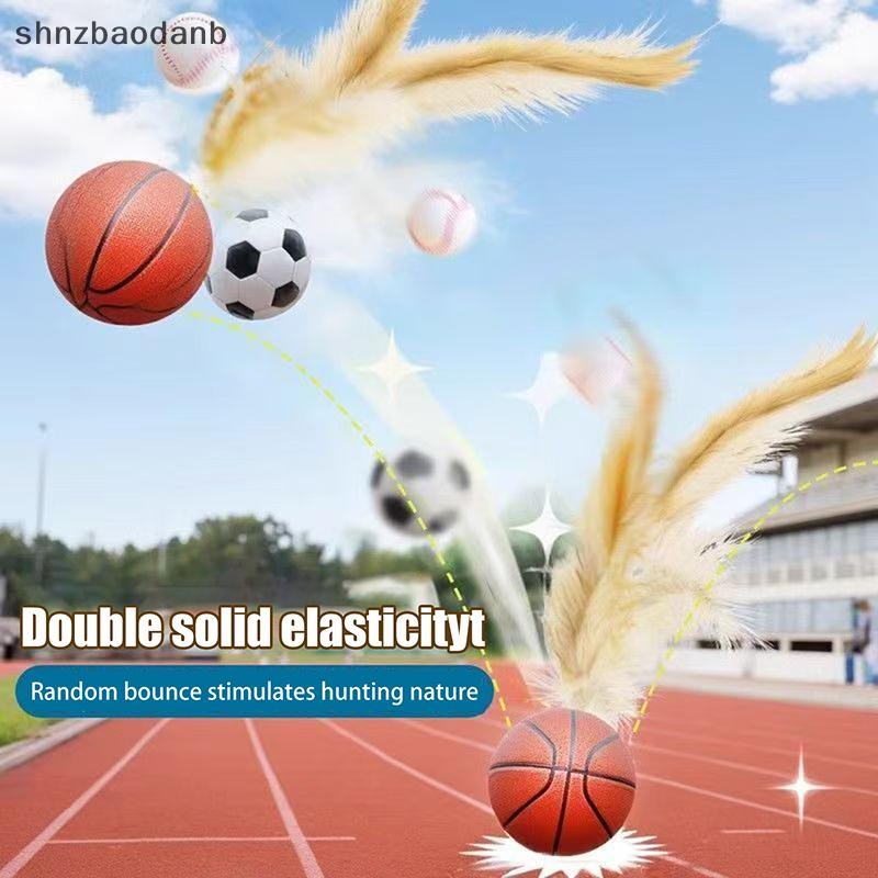 [shnzbaodanb] ลูกบอลของเล่นแมว 3 แพ็คพร้อมหางขนนก - กระตุ้นการเล่น Instinctive เสริมสัตว์เลี้ยง ...