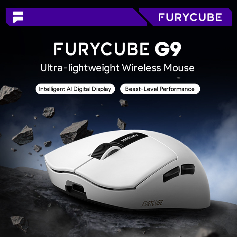 Furycube G9 Tri-mode Mouse 59g น้ําหนักเบา PAW3311 สมาร์ทจอแสดงผล ...
