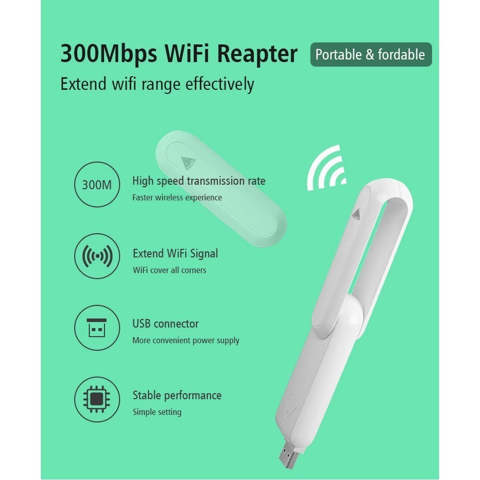 USB WIFI Booster Repeater 300Mbps ตัวขยาย สัญญาณ Wifi ให้แรงขึ้น ระยะ ...