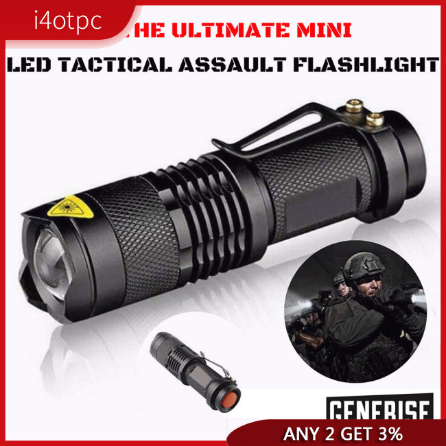 I4otpc Led Dimming Mini ไฟฉายขนาดเล็ก Sk68 Dual-purpose Power Supply แบบพกพา Telescopic ซูมไฟฉาย ...