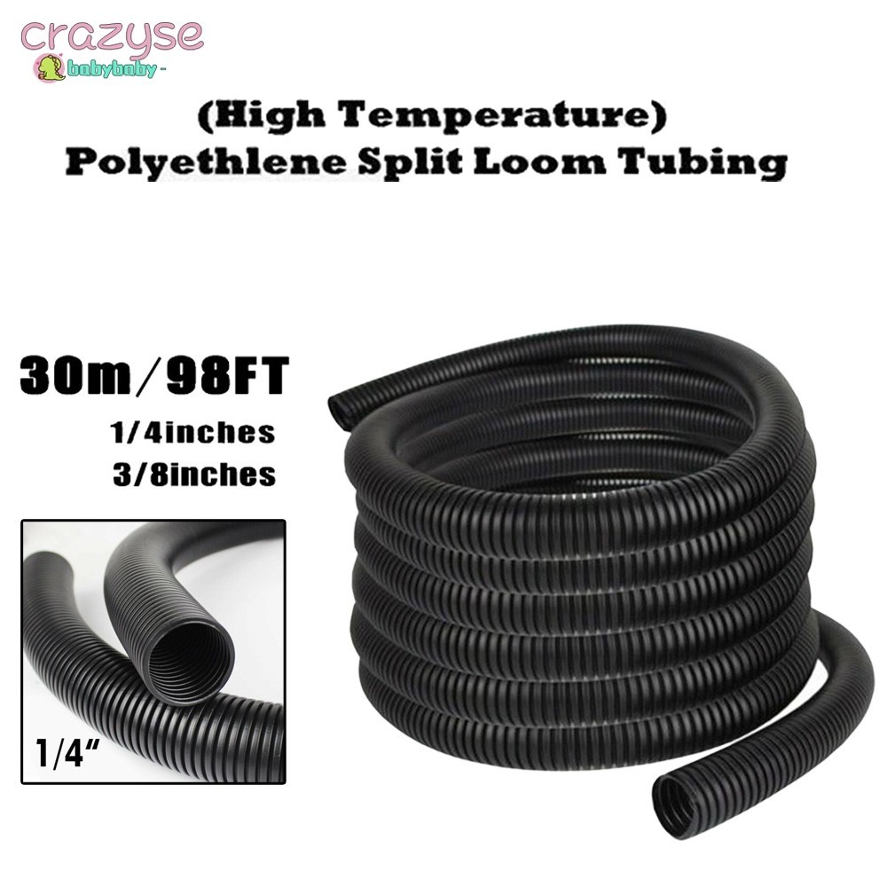 [Cra]คุณภาพสูง 1/4 "3/8" 98FT ท่อป้องกันท่อสีดําสีแขนท่อแยกลวด | Shopee ...