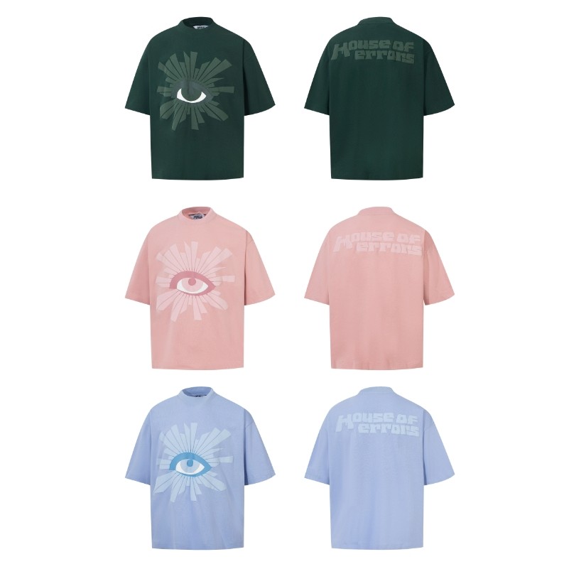 ขนาดใหญ่ Truth Eye Classic 3D พิมพ์ตาแขนสั้นเสื้อยืดคู่ย้อนยุคหลวม ...