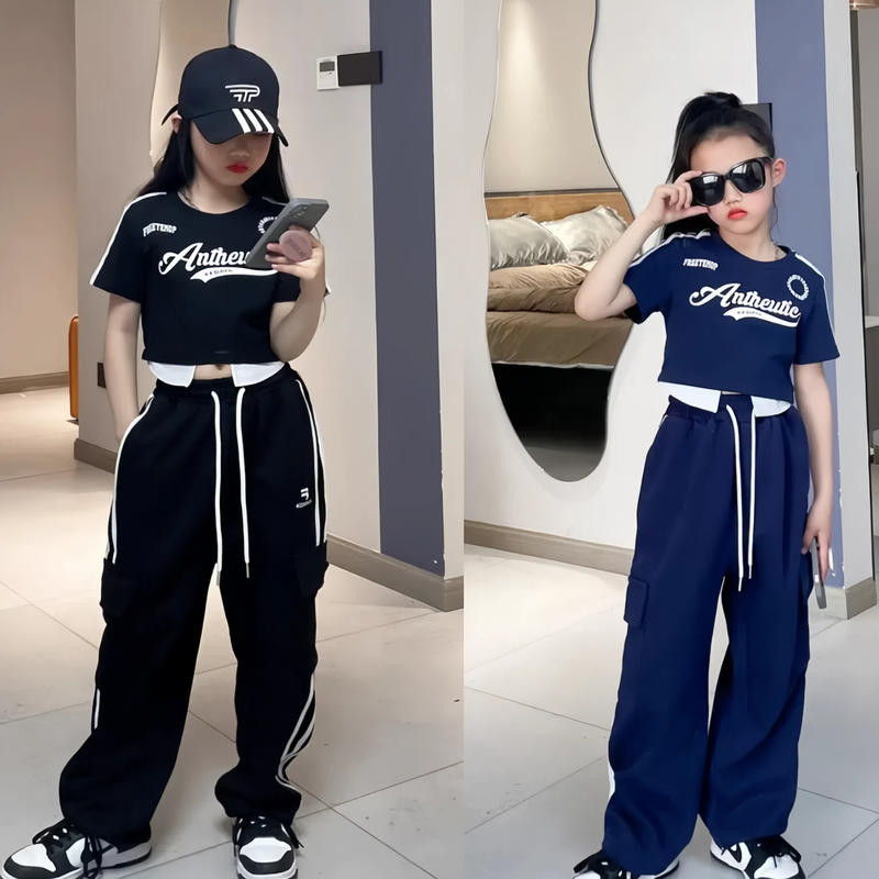 [KeDaYa] พร้อมส่ง เสื้อครอปวินเทจอเมริกัน กางเกงขายาวริบบิ้นสไตล์เกาหลี ...