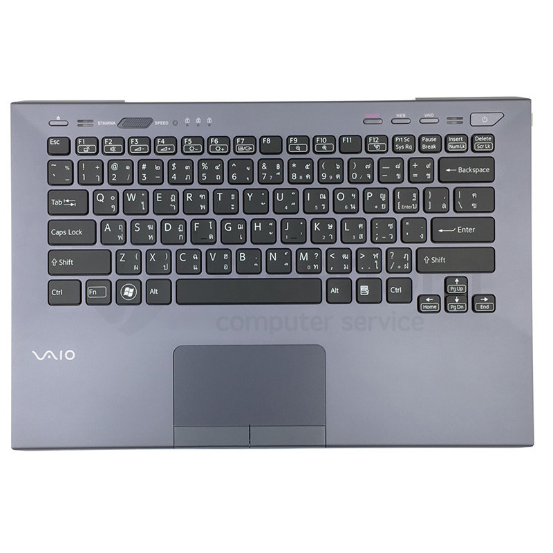 คีย์บอร์ด Sony Vaio VPC-SB VPCSB พร้อมบอดี้ สี BLUE ไทย-อังกฤษ KEYBOARD ...
