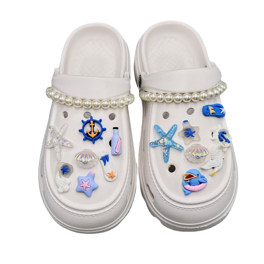 Crocs Jibbitz Charms Summer Ocean World Shoe Buckle Pearl Shoe Chain ...