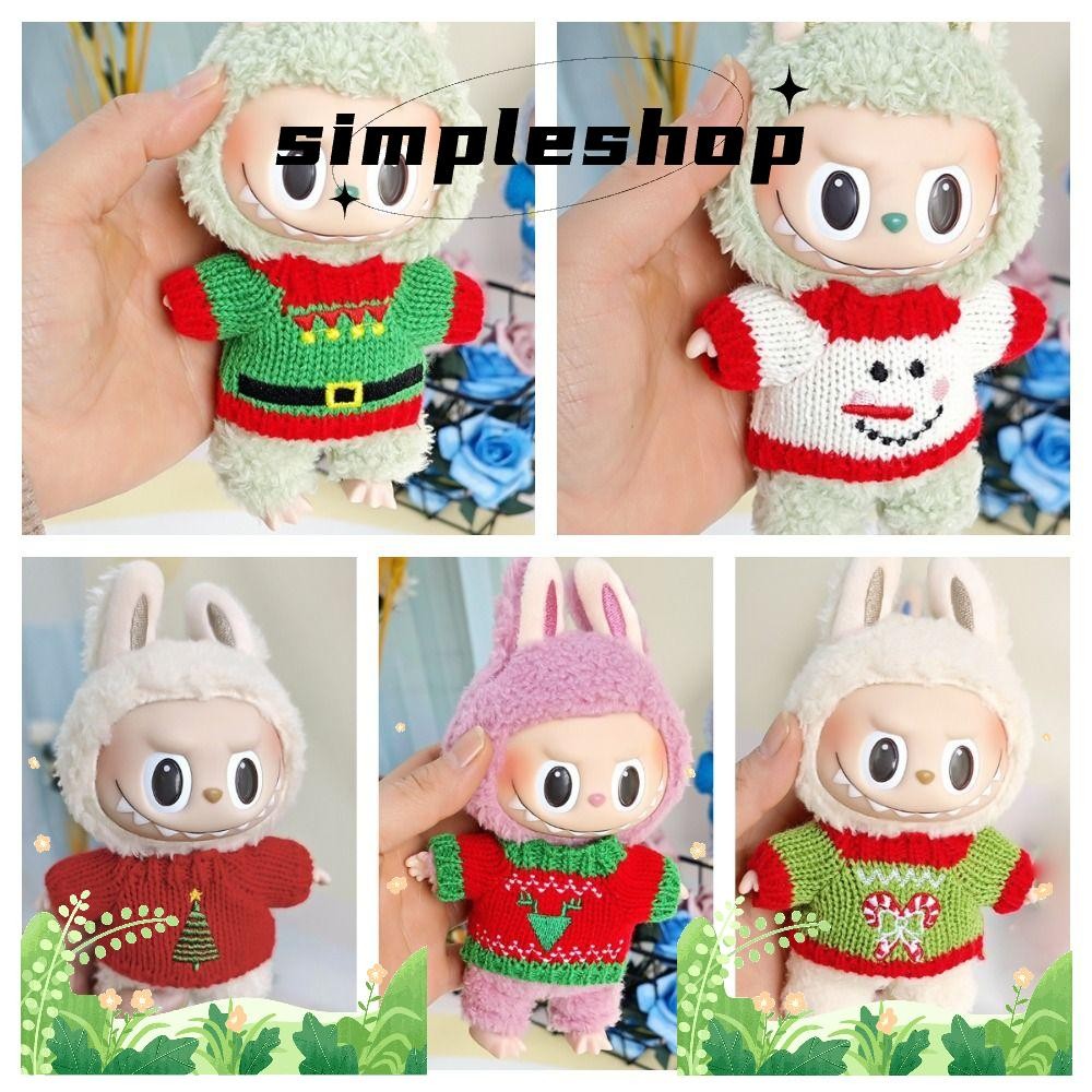 Simple LABUBU คริสต์มาสเสื้อกันหนาว,ถัก Hand-made LABUBU สวมใส่,สบายๆ ...