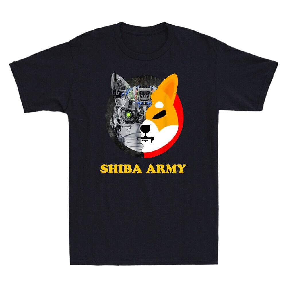 Shiba Army Tee Shiba Inu เหรียญหุ่นยนต์สุนัขสกุลเงิน Meme Retro เสื้อ ...
