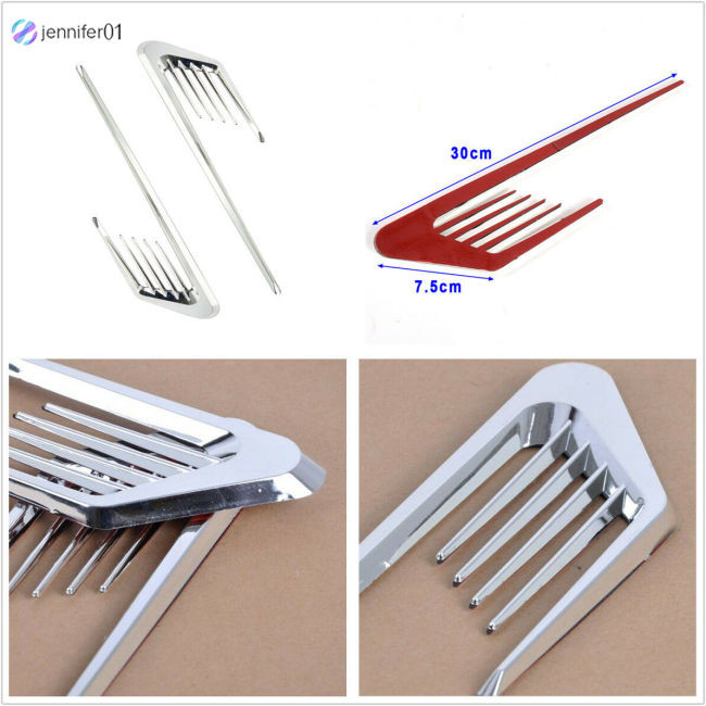 Jen Chrome Silver บังโคลนรถ Body Side False Vent Air Flow Intake Cover ...