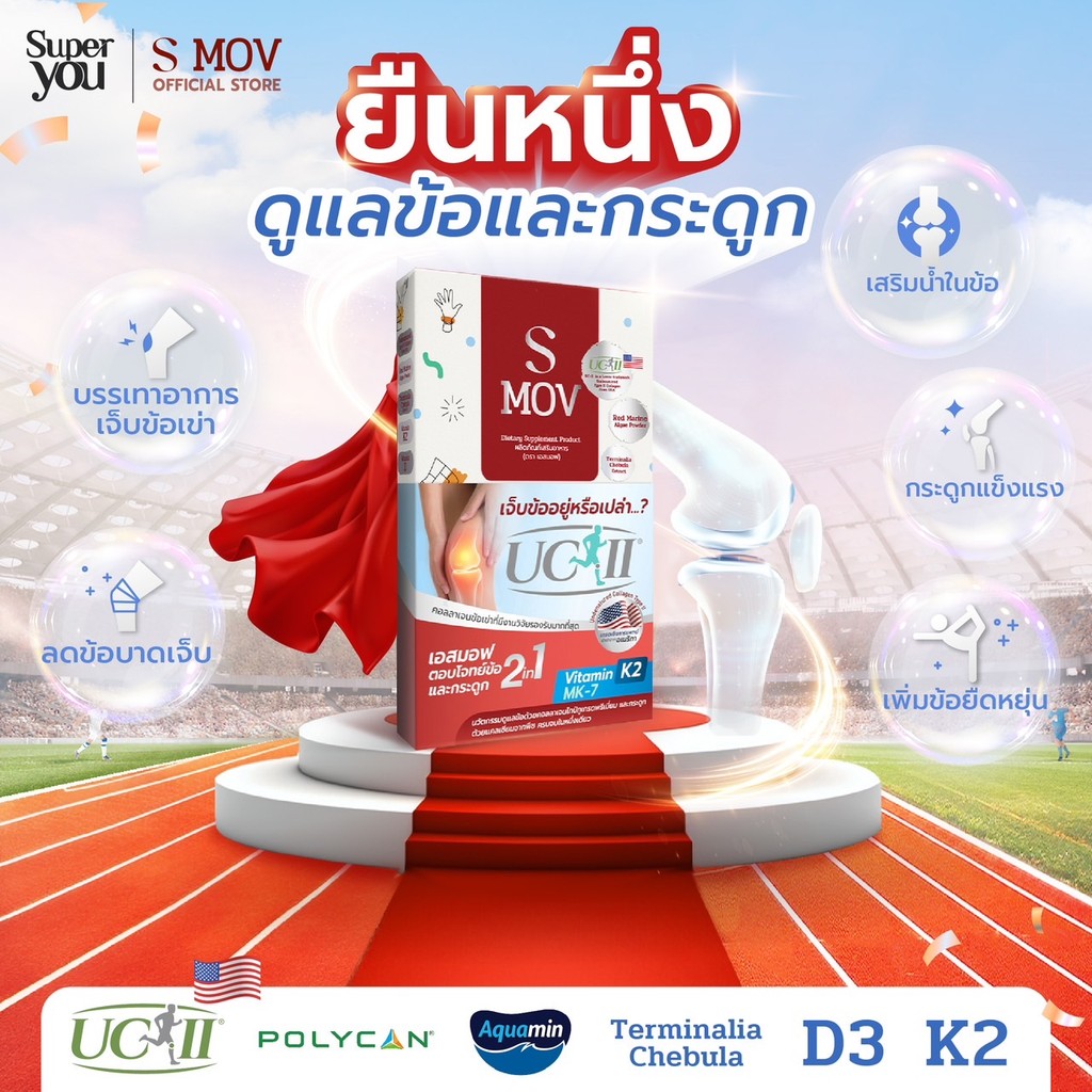 Smov - Super You (1กล่อง/15Capsules) เอสมอฟ บำรุงข้อและกระดูก | Shopee ...