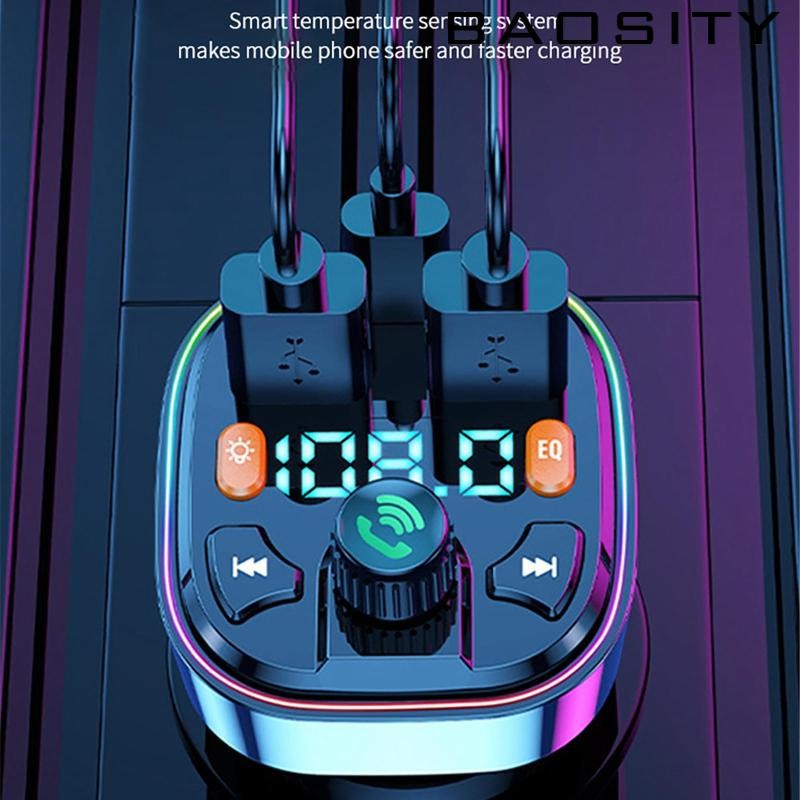 [Baosity] Car Modulator 5.0 สีสัน LED Backlit แฮนด์ฟรี Calling อะแดปเต ...