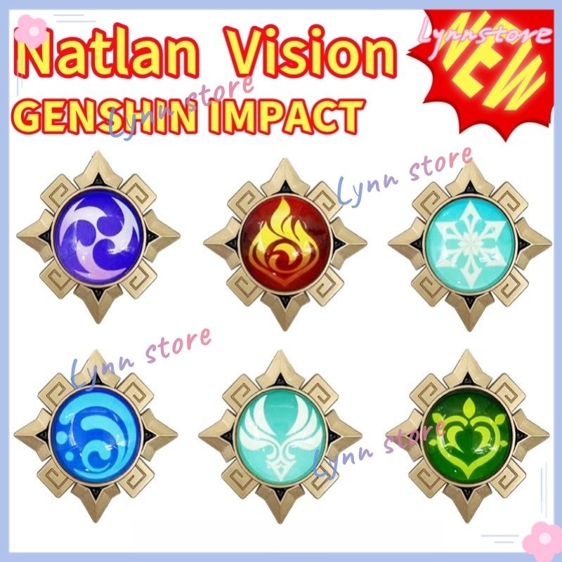 ใหม่ GENSHIN IMPACT NATLAN Luminous พวงกุญแจกระจกสองด้าน Fire Country ...