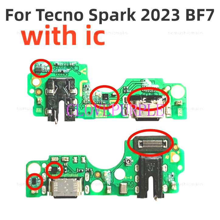 1x สําหรับ Tecno Spark 2023 BF7 USB Dock Charger พอร์ตปลั๊กหูฟังแจ็ค ...