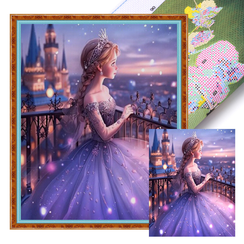 เย็บปักถักร้อยเต็มรูปแบบด้ายผ้าฝ้ายนิเวศ 11CT พิมพ์เจ้าหญิงปักครอสติส 40x50 ซม | Shopee Thailand