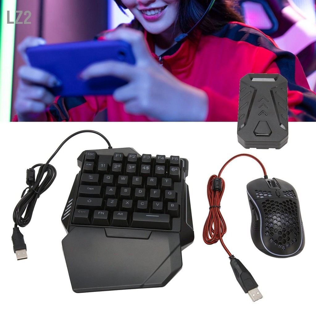 LZ2 ชุดตัวแปลงคีย์บอร์ดและเมาส์คีย์บอร์ดเล่นเกมครึ่ง RGB แบบมีสายพร้อม ...