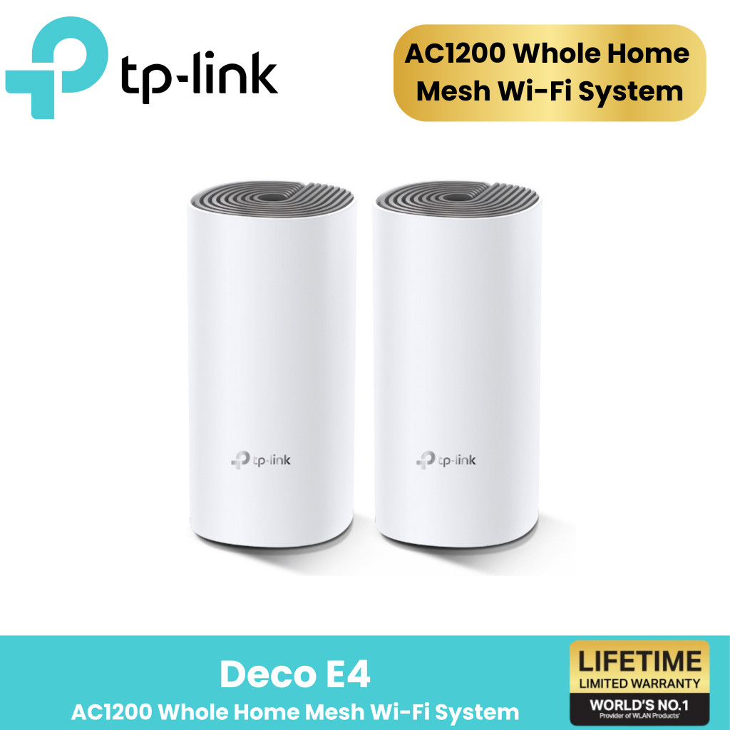 TP-LINK Deco E4(2-pack) AC1200 Whole Home Mesh Wi-Fi System | Shopee ...