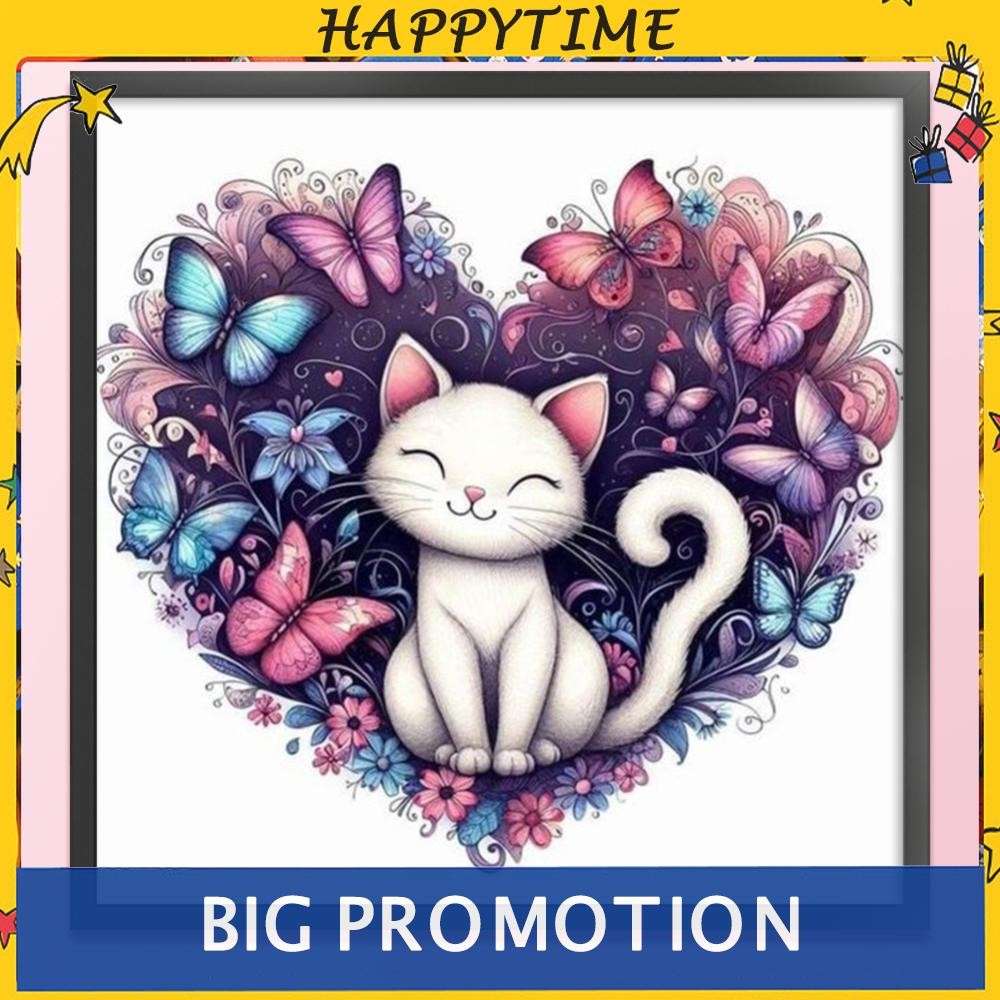 เย็บปักถักร้อยเต็มรูปแบบ Eco-ด้ายฝ้าย 11CT พิมพ์ Cat Cross Stitch Kit ...