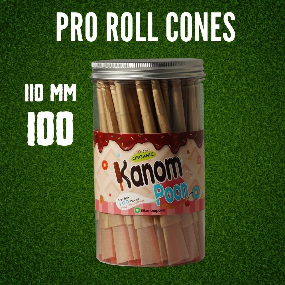 Kanom-Poon กระดาษโรลพันสำเร็จ King-size 110 mm 100 cones กระดาษโรลพร้อมกรอง โรลสำเร็จ [NATURAL ...