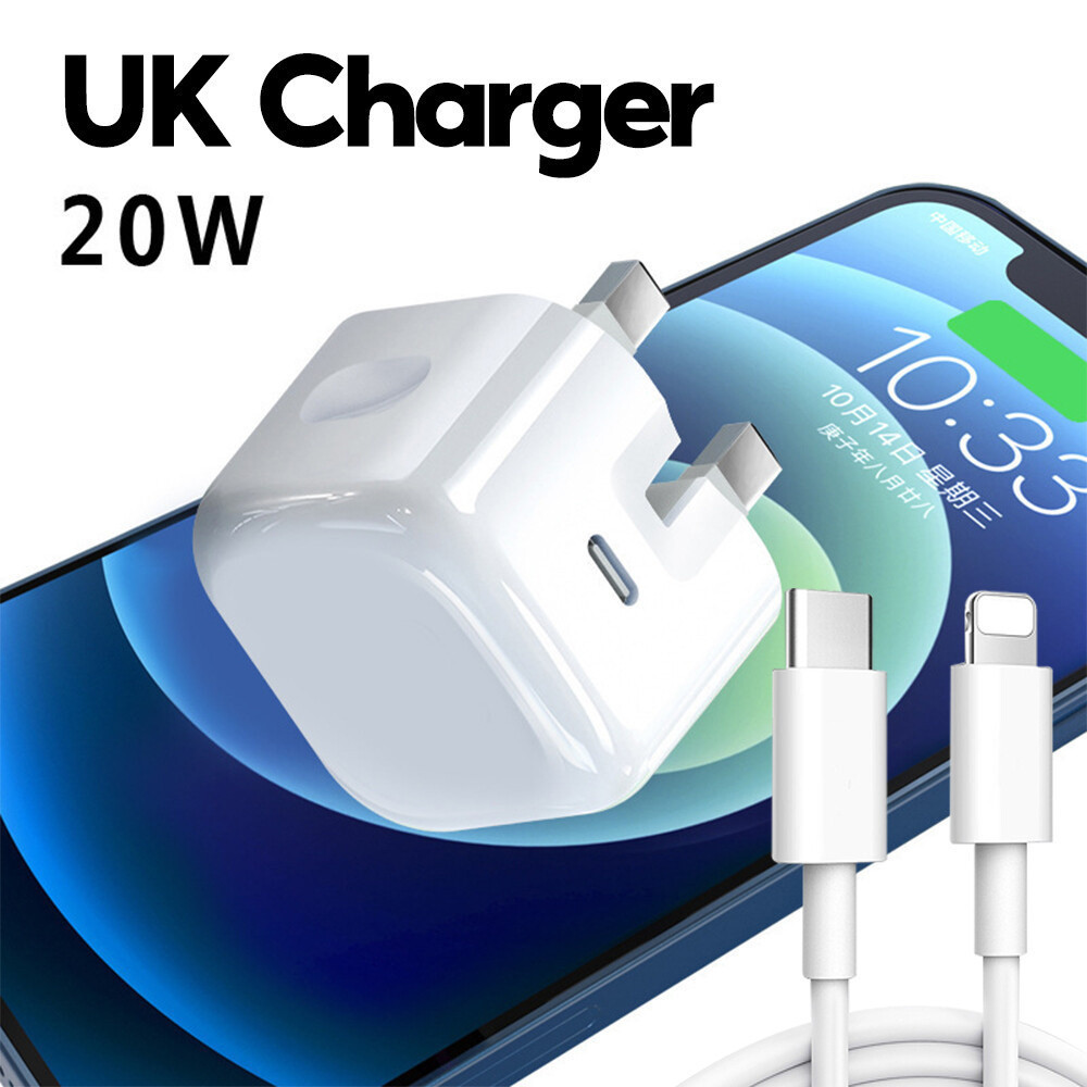 PD 20W Fast Charger USB C PD สายชาร์จ UK plug Charger ADAPTER Fast ...