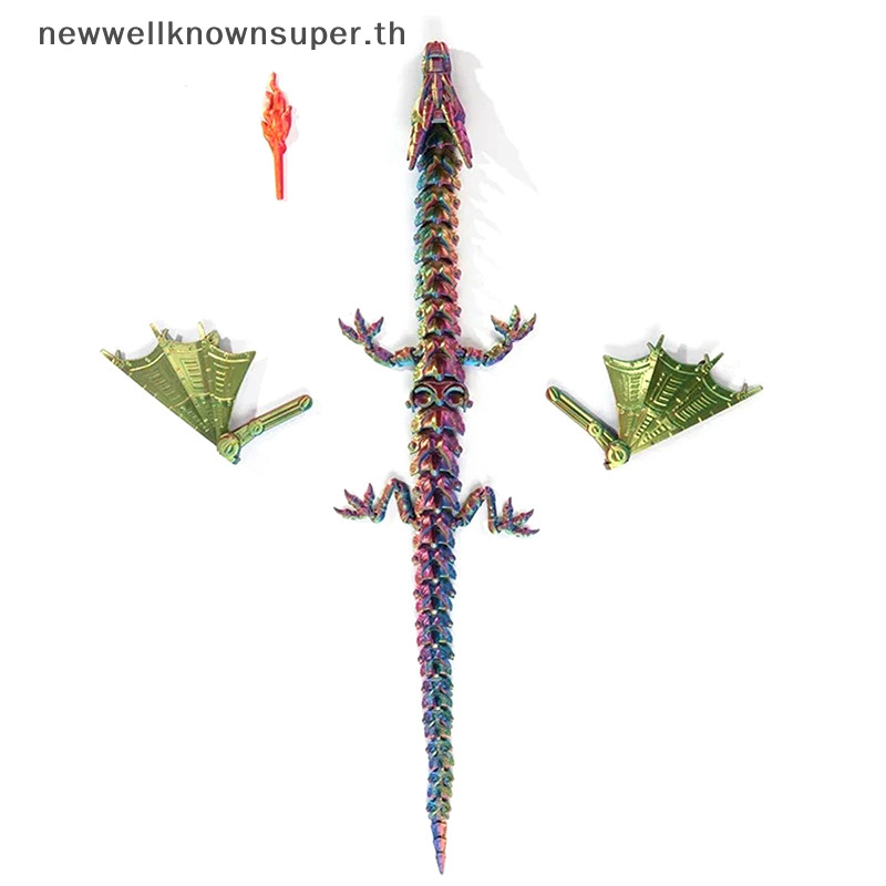 ใหม่ 3D พิมพ์ Dragon Mech Wing Dragon เครื่องประดับ 3D Flying Dragon ...