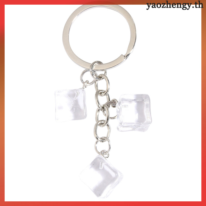 Key Ice Blocks พวงกุญแจสําหรับกระเป๋าเป้สะพายหลังพวงกุญแจรถ Cube เพชร 8 ...